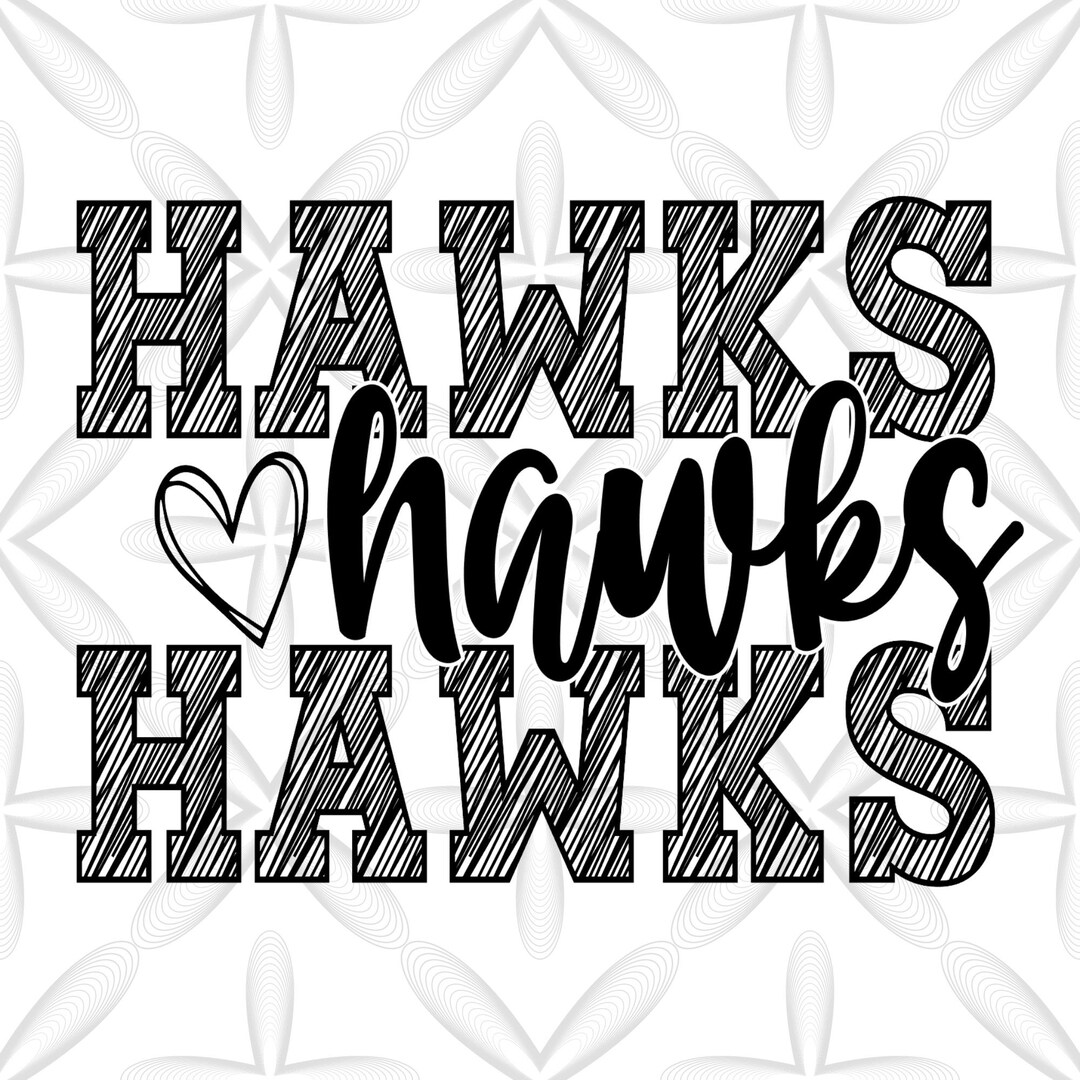 Hawks School Mascot Sketch Sublimation Transfer Ready to Press - Etsy