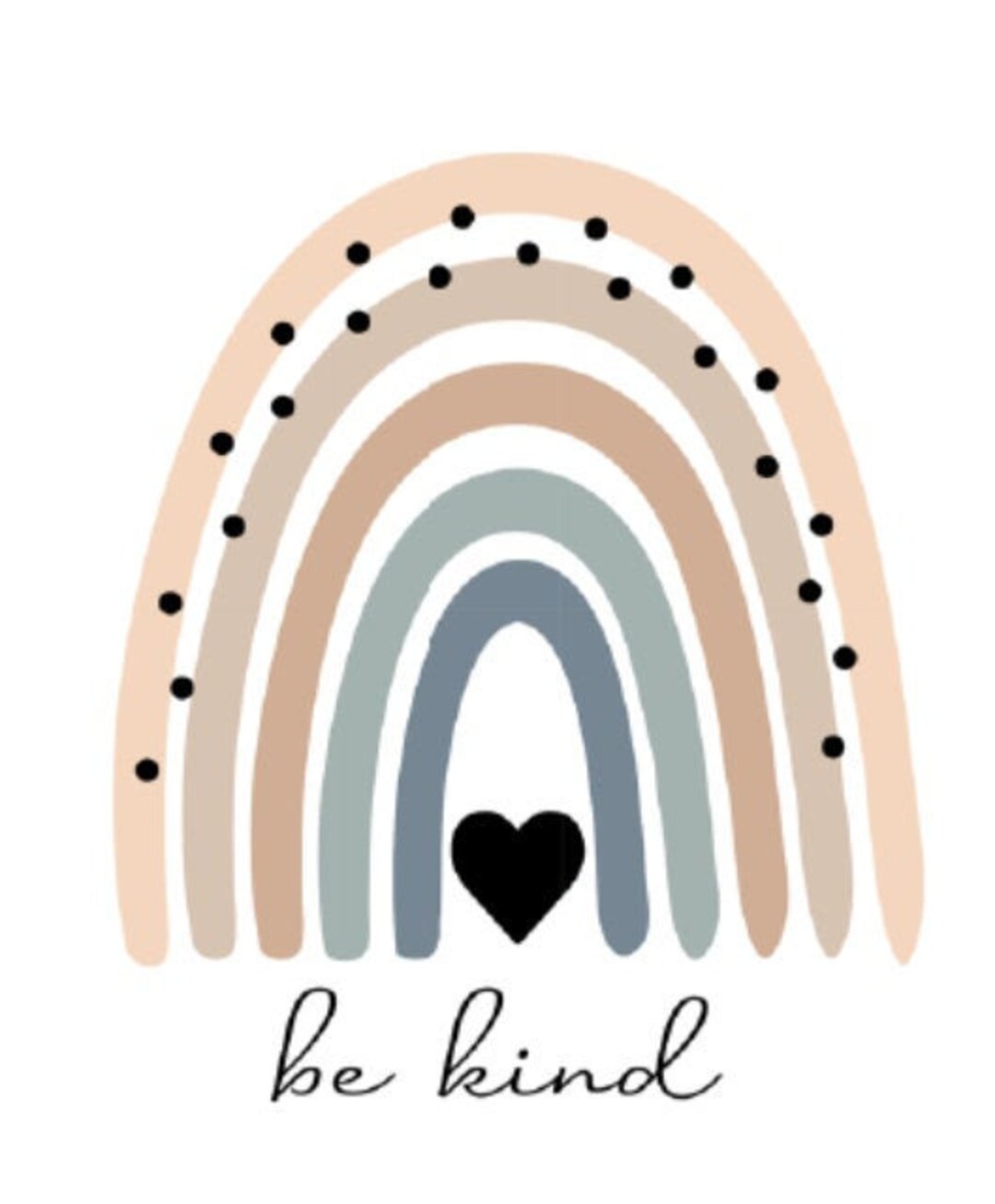 Be Kind Neutral Rainbow Rainbow With Heart Ready to Press - Etsy