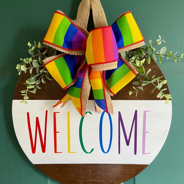 Rainbow Wreath - Etsy