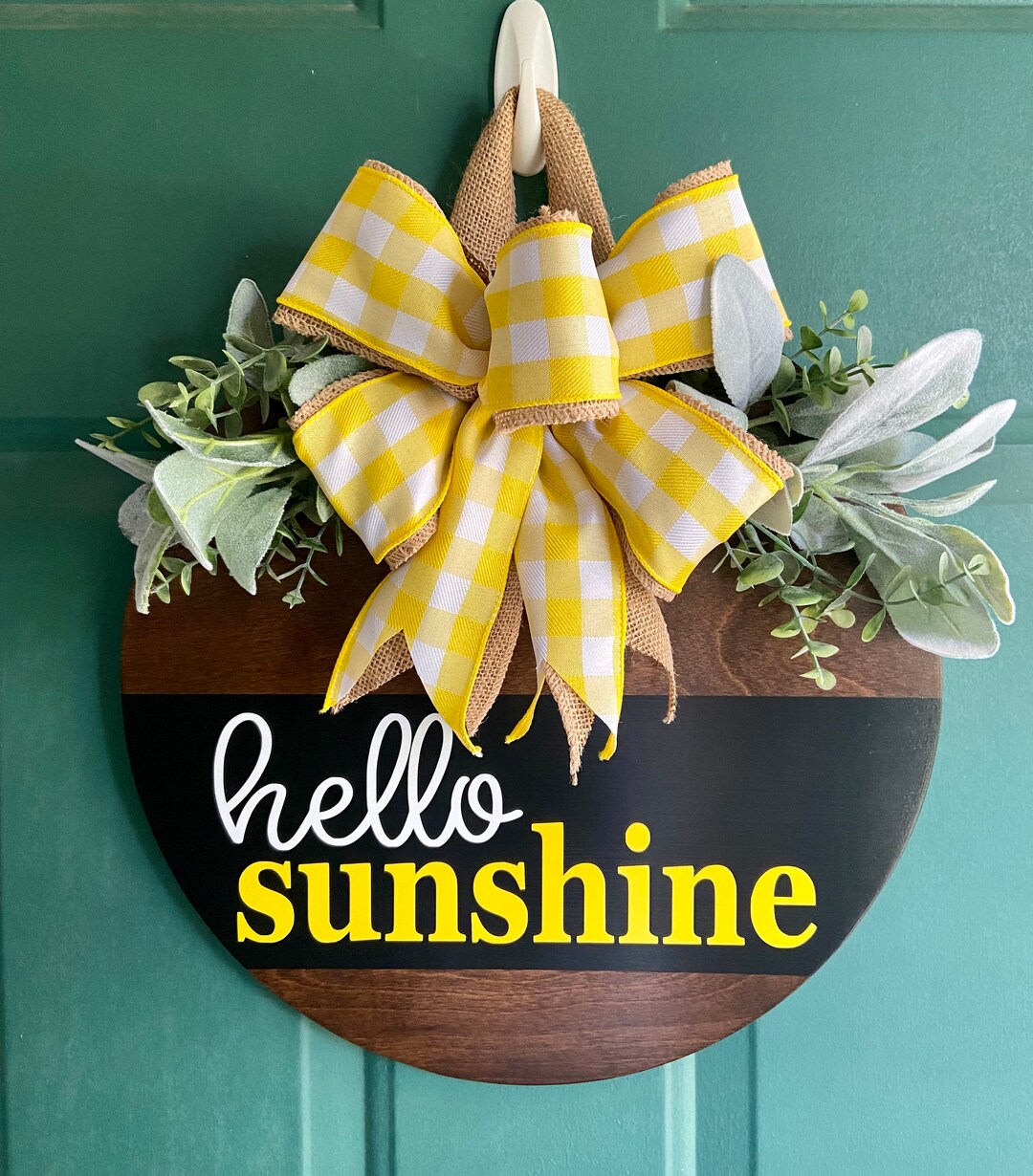 Hello Sunshine Door Hanger | 14” Door Wreath | Summer Decor | Welcome ...