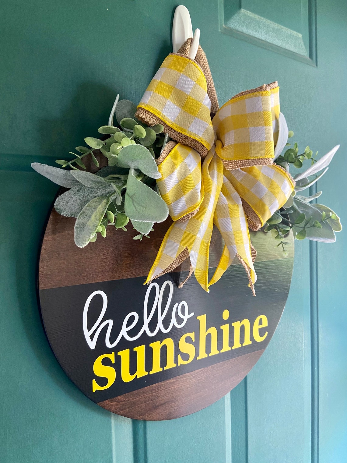 Hello Sunshine Door Hanger | 14” Door Wreath | Summer Decor | Welcome ...