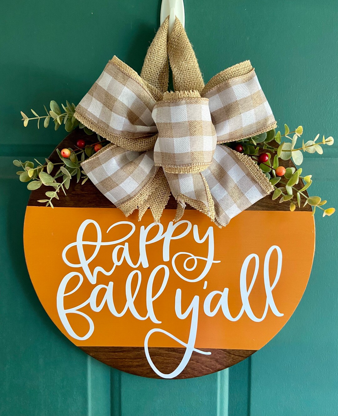 Happy Fall Y’all Door Hanger | 14” Sign for Front Door | Fall Door ...