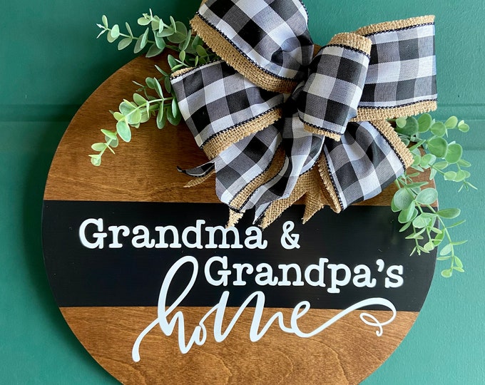 Grandma & Grandpa’s Home | 14” Sign for Front Door | Welcome Sign ...