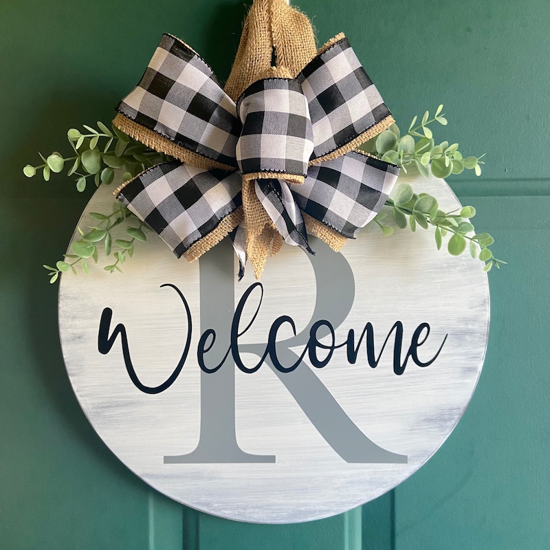 Initial Welcome Sign - Etsy