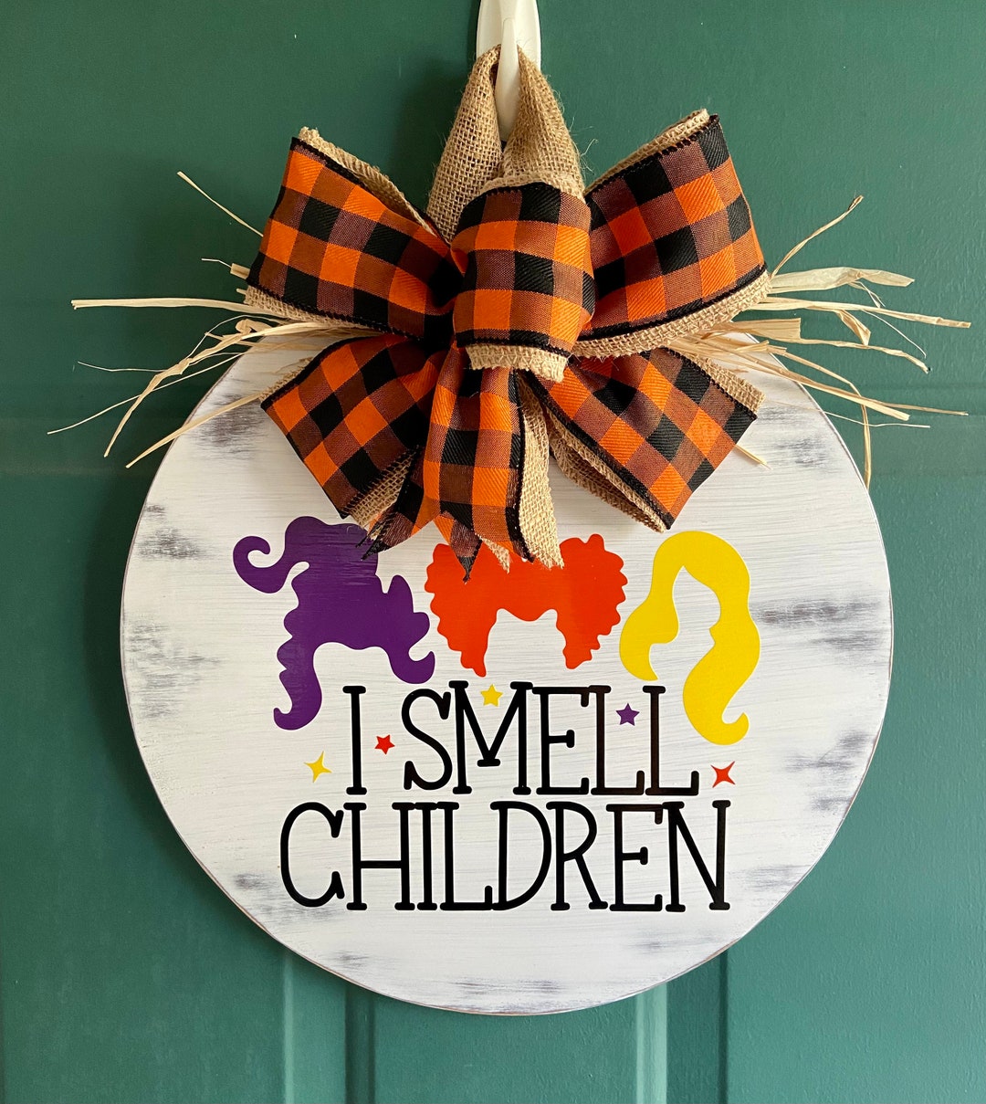 I Smell Children Door Hanger | 14” Sign for Front Door | Halloween ...