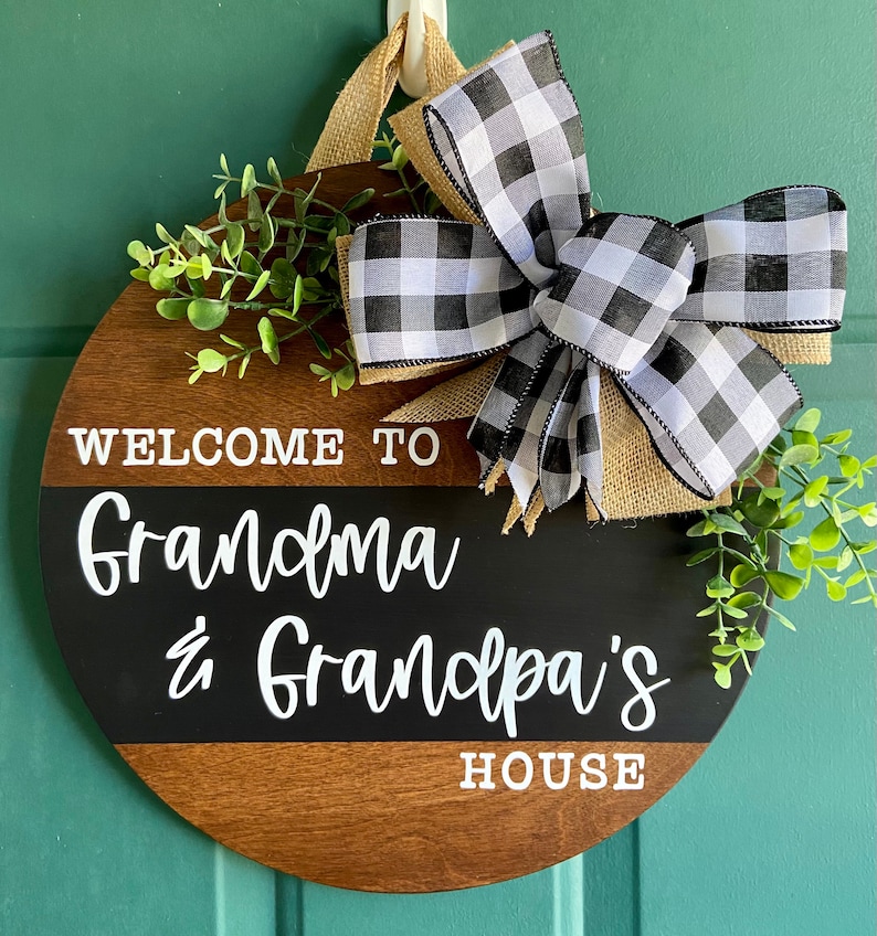 Welcome to Grandma & Grandpas House 14 Sign Welcome Door | Etsy