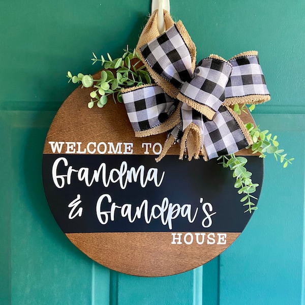 Welcome to Grandpa and Grandma House Door Sign - Etsy
