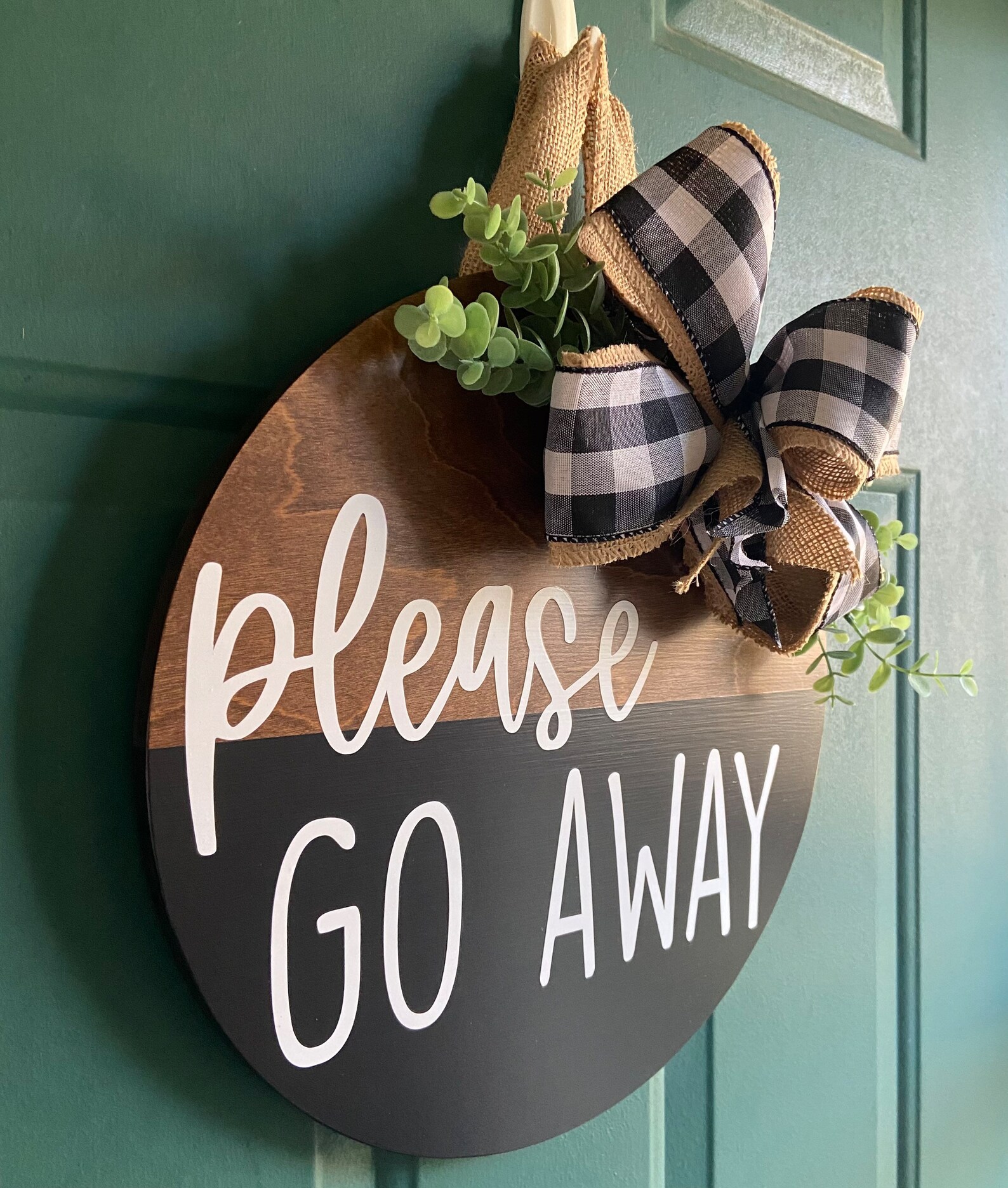 Please Go Away Door Hanger | 14” Sign for Front Door | Funny Door ...