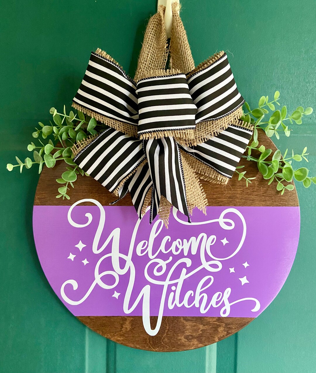 Welcome Witches Door Hanger | 14” Sign for Front Door | Halloween Decor ...