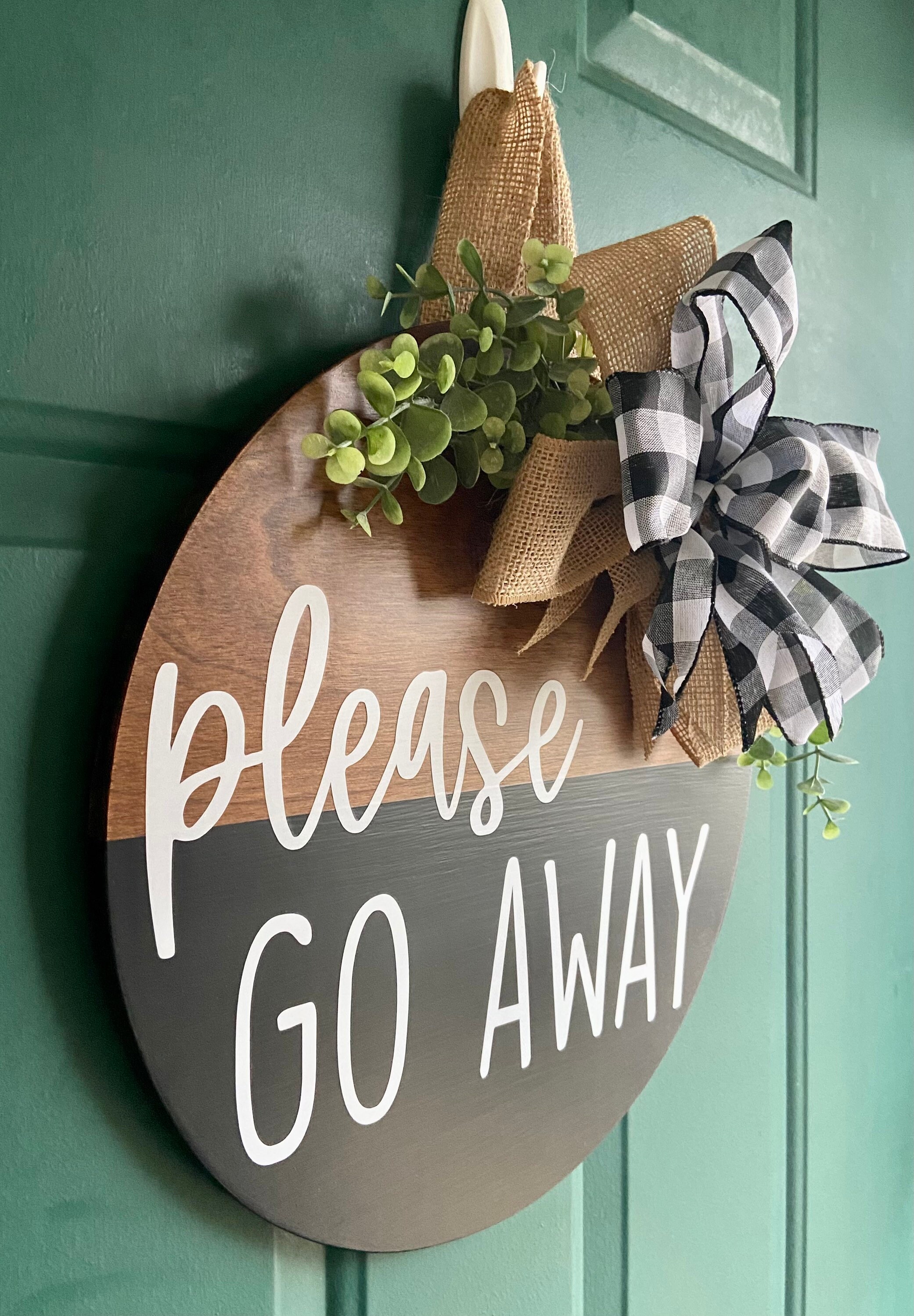 Please Go Away Door Hanger 14 Sign for Front Door Funny - Etsy