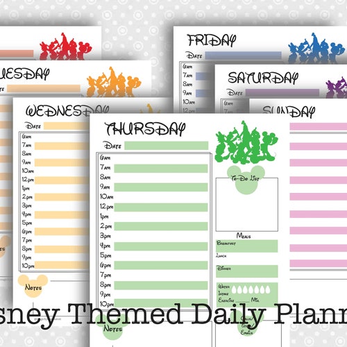 EDITABLE Disney Vacation Daily Itinerary Planner Pages - Etsy Canada