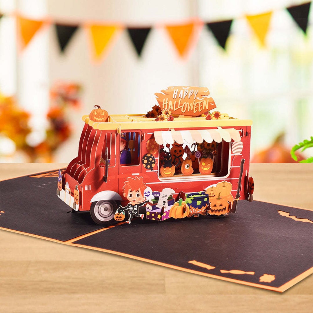 Halloween 3D Pop up Card Pumpkin Car Pop up Greeting Card - Etsy