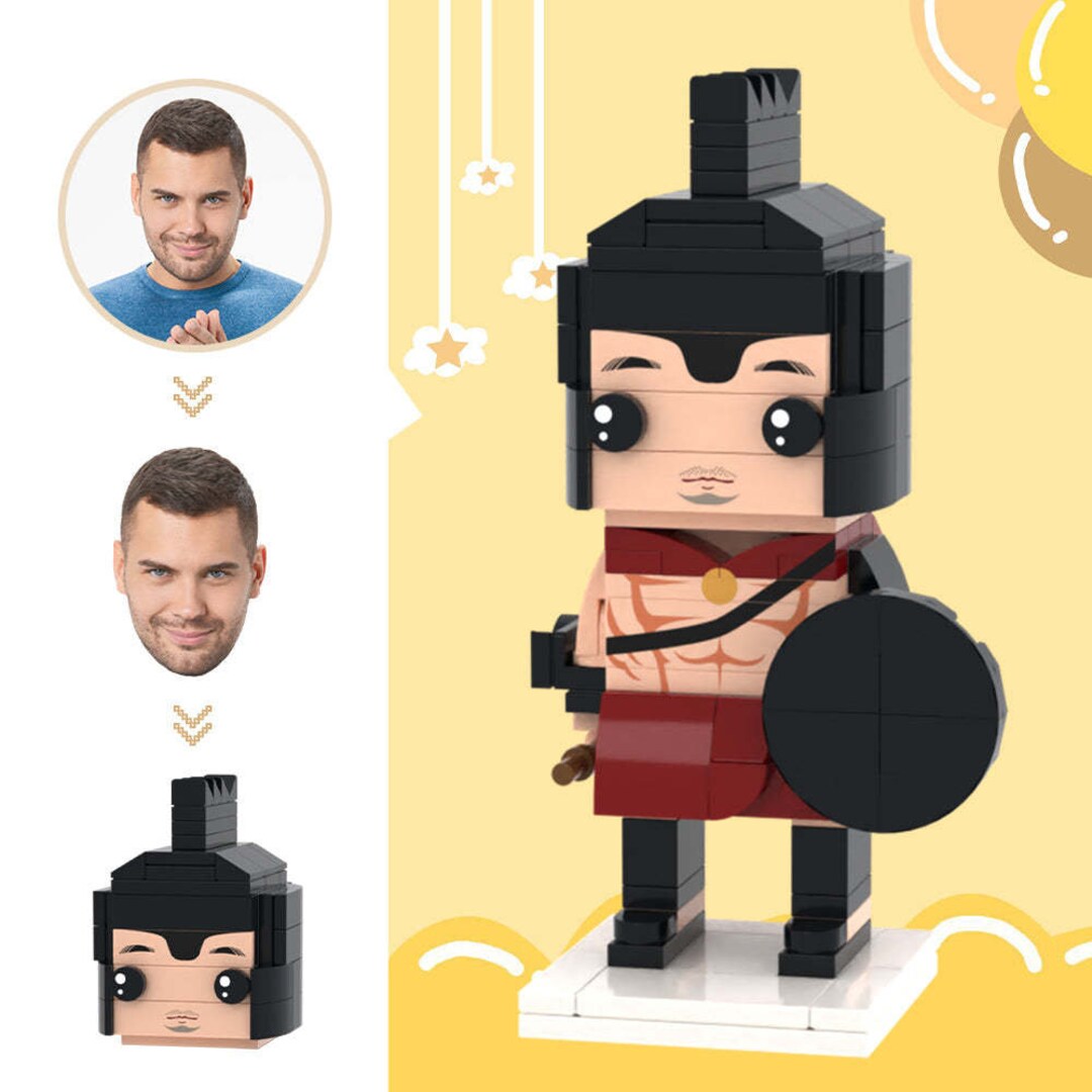 Custom Head Brick Figures Personalized Spartan Warrior Brick Figures ...