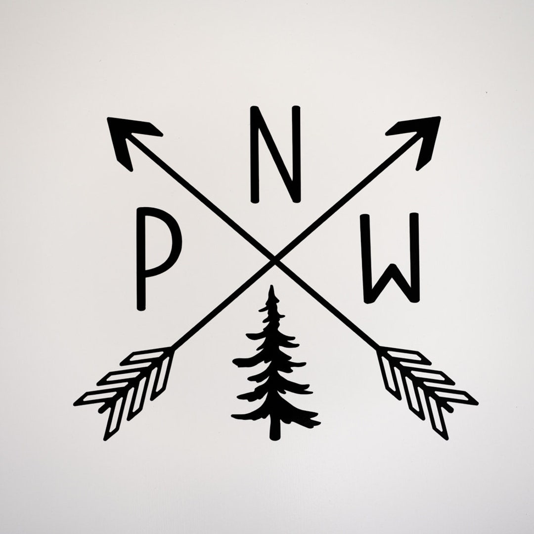Pacific Northwest PNW Forest Trees Camping Explore Decal Sticker Logo ...