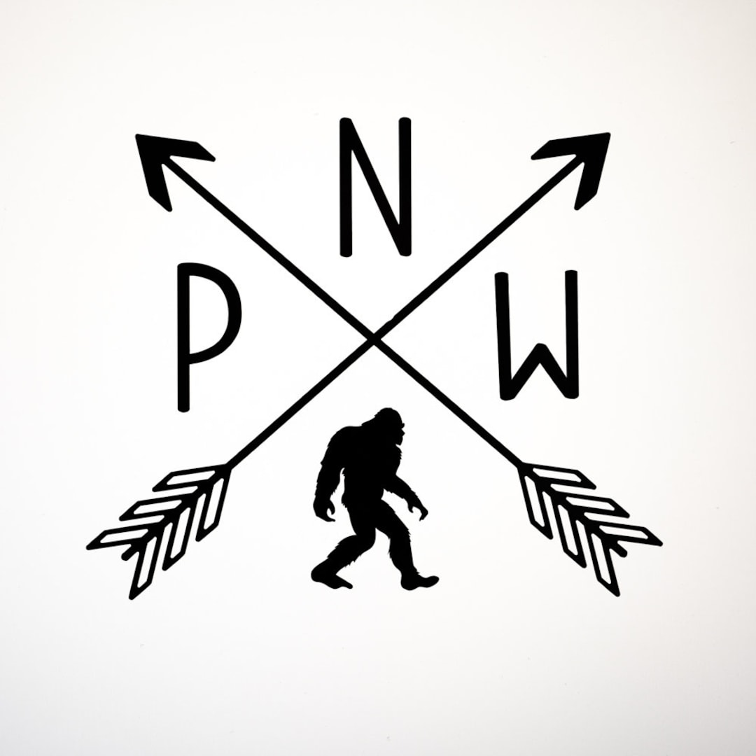 Pacific Northwest PNW Sasquatch Bigfoot Decal Sticker Logo. - Etsy