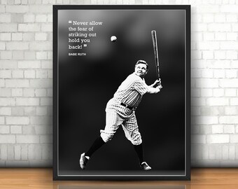 Babe Ruth Quote Art | Etsy