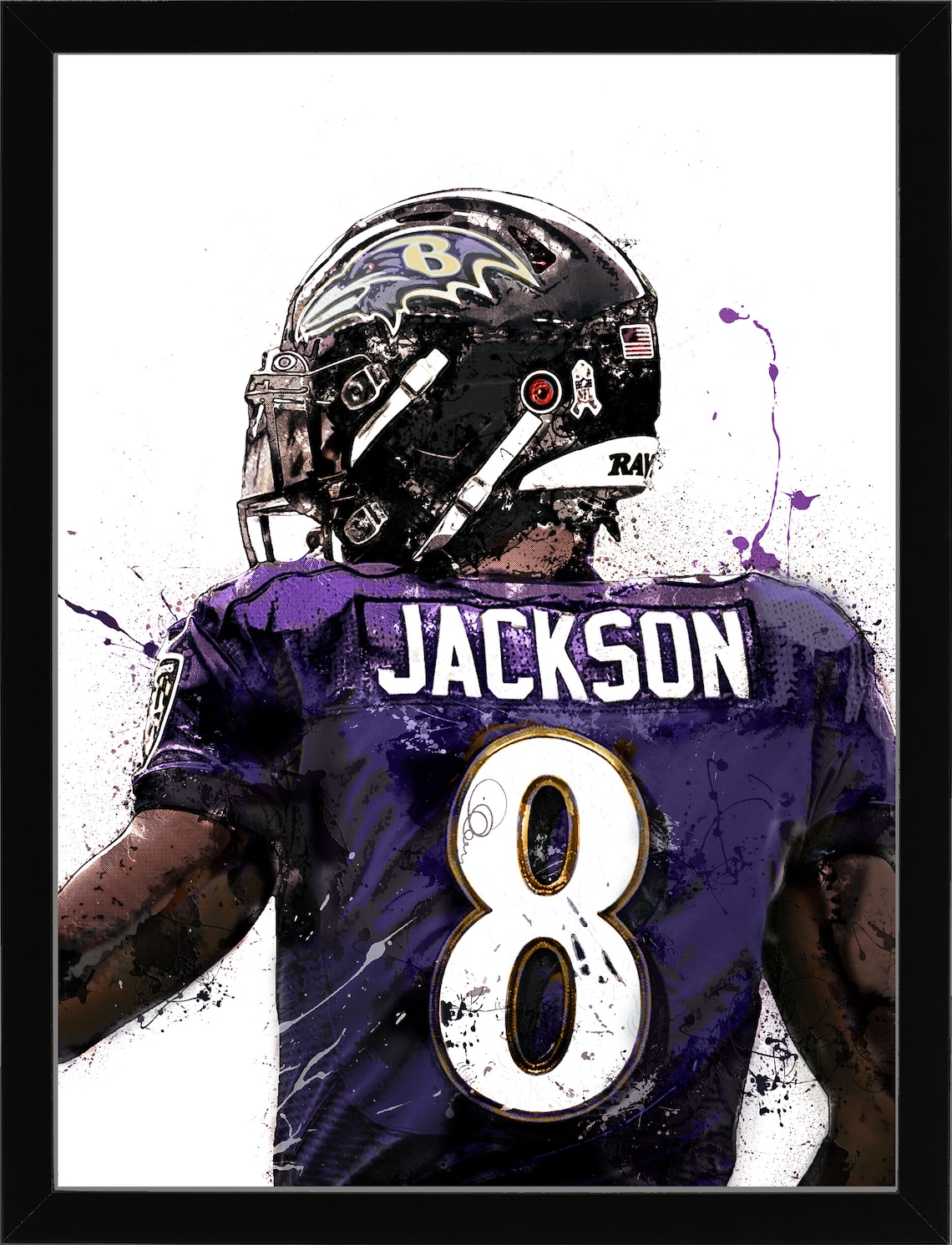 Lamar Jackson painting poster canvas Baltimore Ravens | Etsy