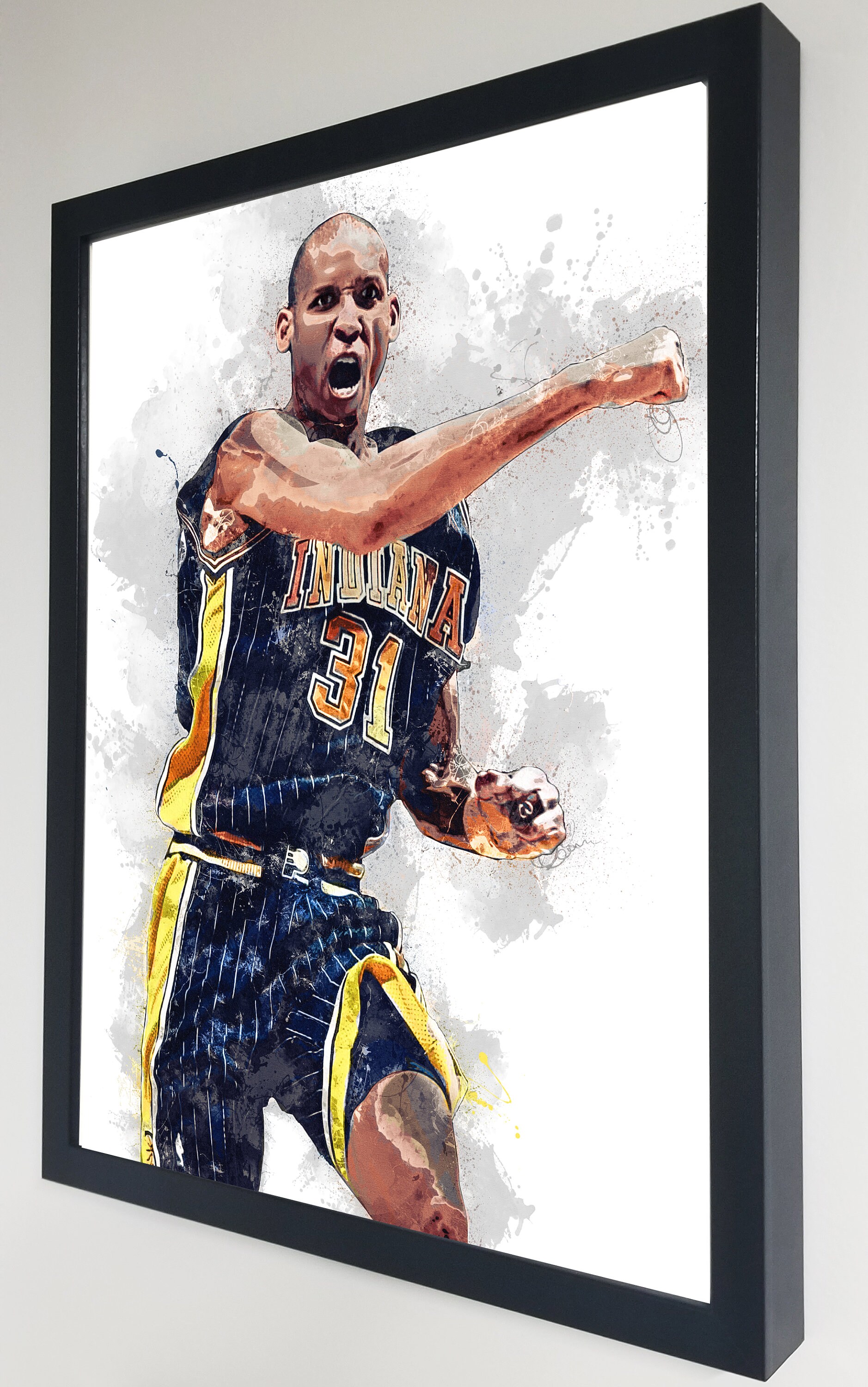 Reggie Miller poster canvas Indiana Pacers painting for Wall | Etsy