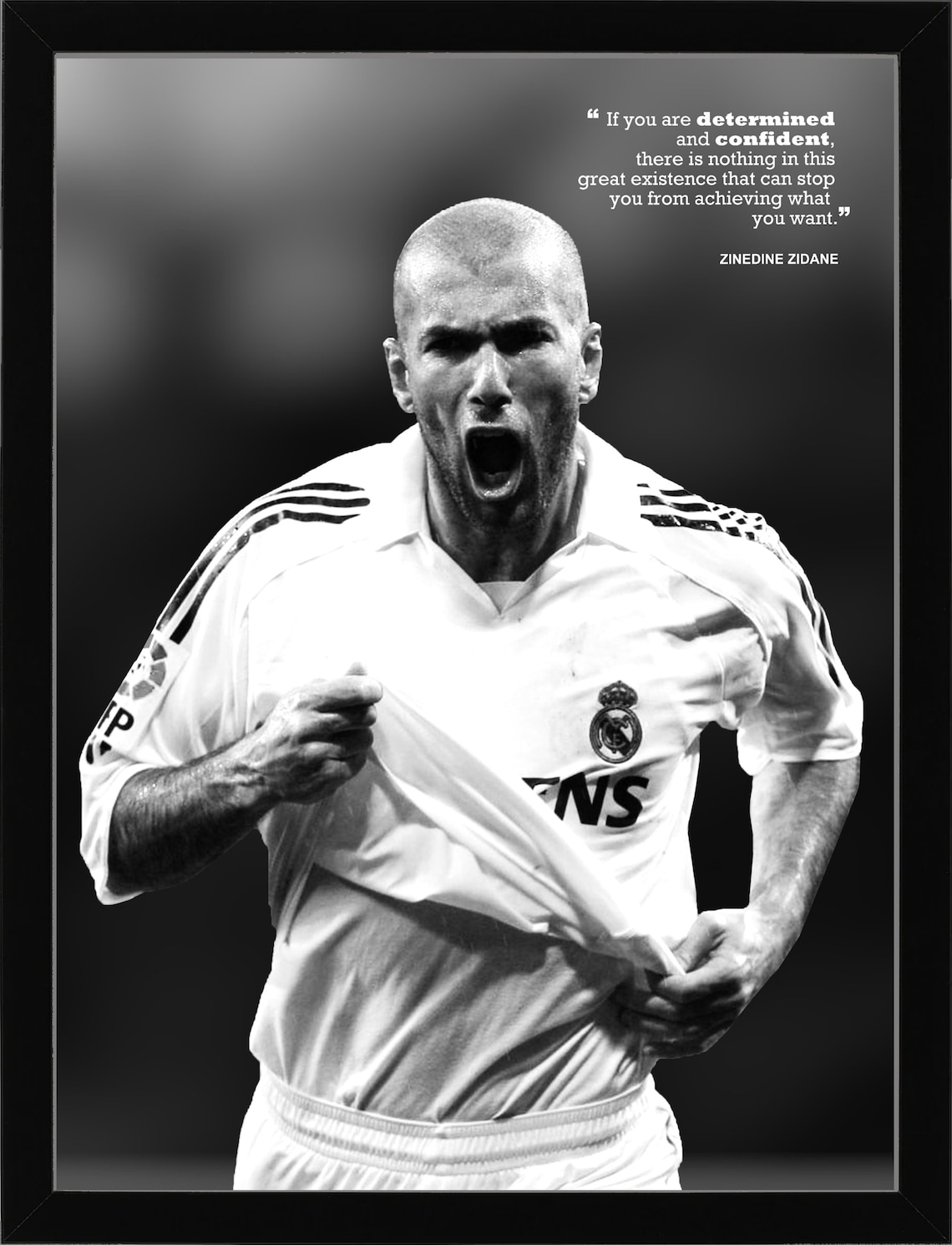 Zinedine Zidane Poster Canvas Real Madrid Wall Decor for | Etsy