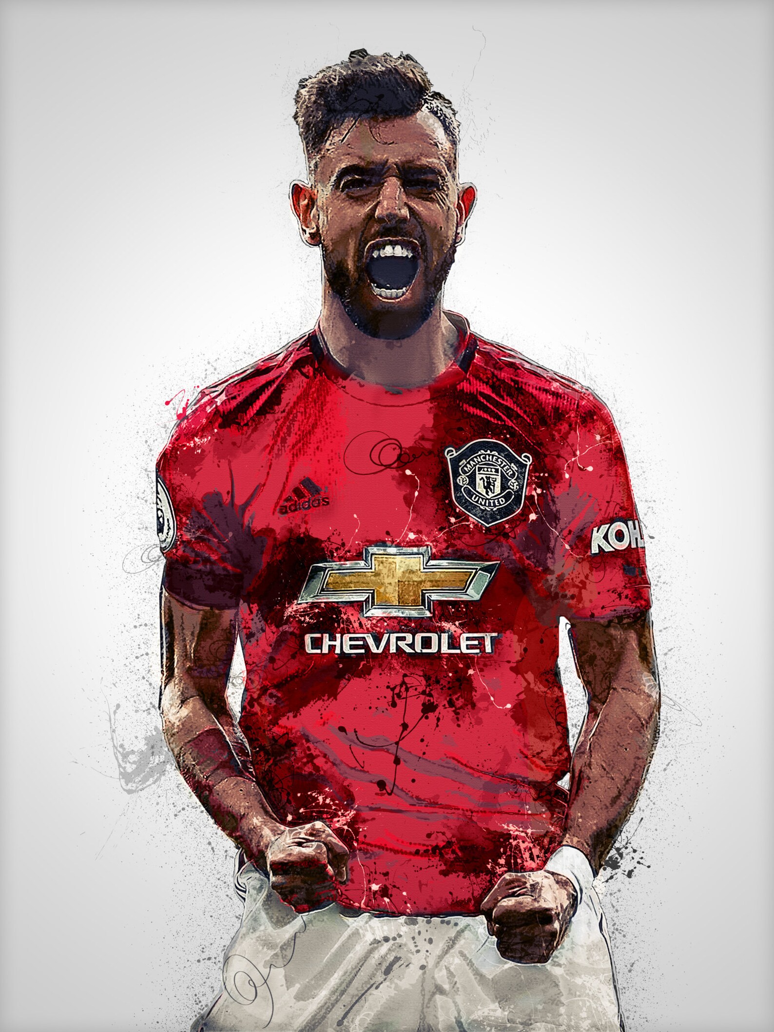 Bruno Fernandes Poster Canvas Manchester United Wall Art | Etsy