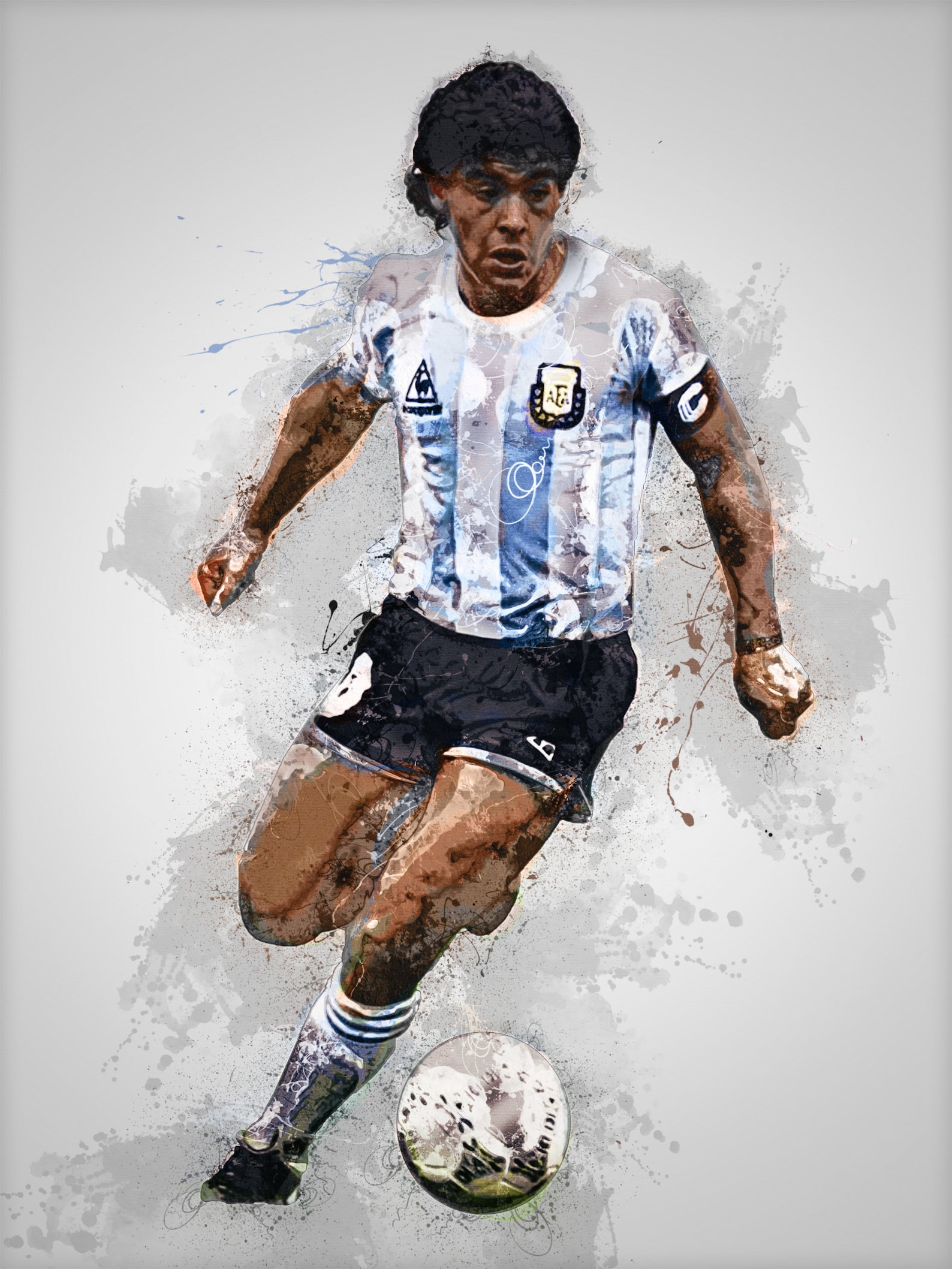 Diego Maradona Poster Canvas Argentina Artwork Wall Decor | Etsy Australia