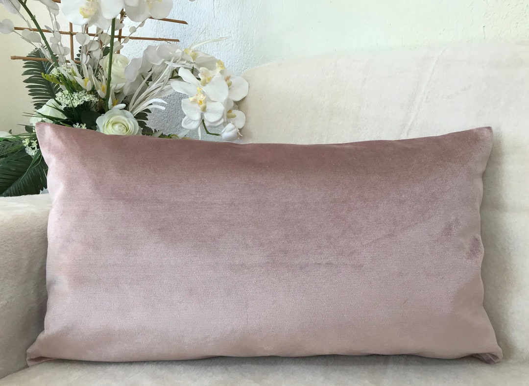 Light Pink Velvet Throw Pillow Cover, Luxury Blusher Velvet Decorative ...