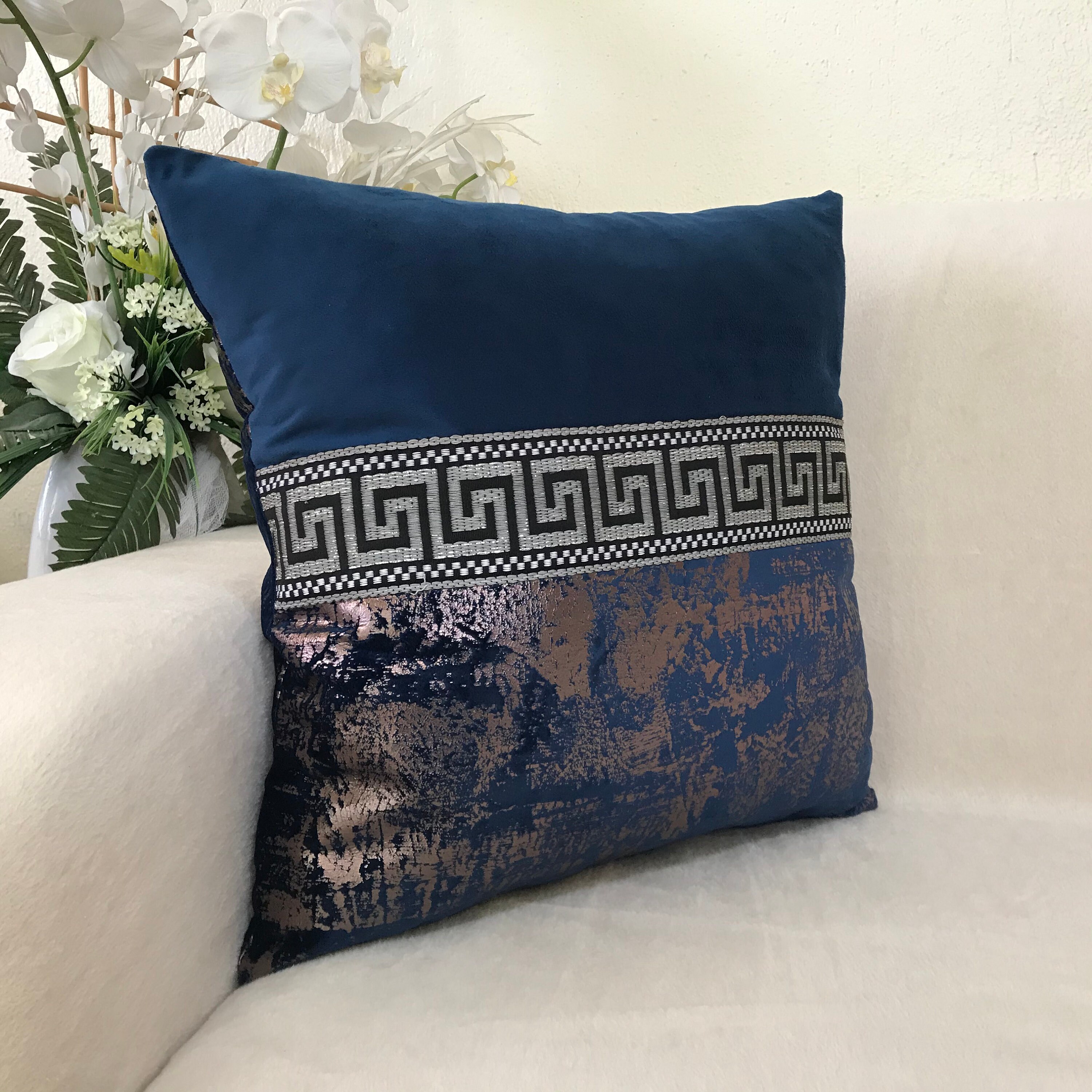 İndigo Velvet Pillow Cover Velvet Throw Pillow Cover - Etsy