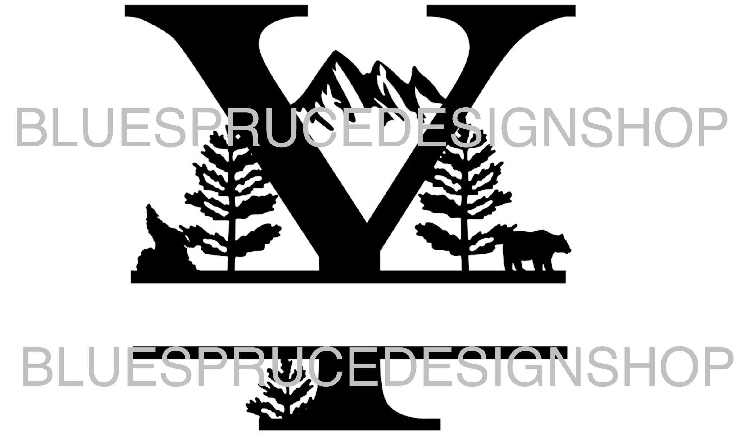 26 Letters Mountain-svg File for Mountain Theme Monogram - Etsy