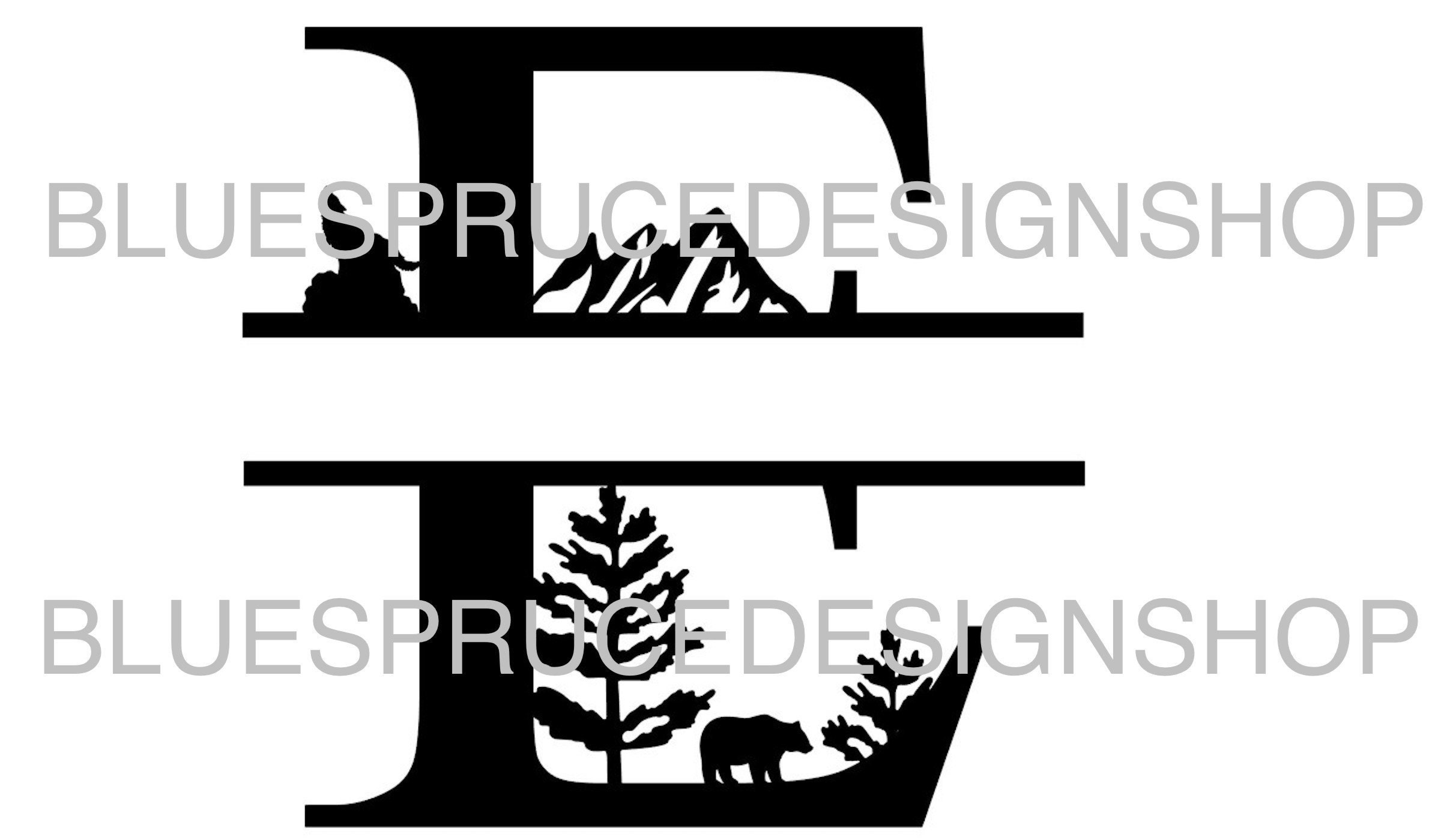 26 Letters Mountain-svg File for Mountain Theme Monogram - Etsy