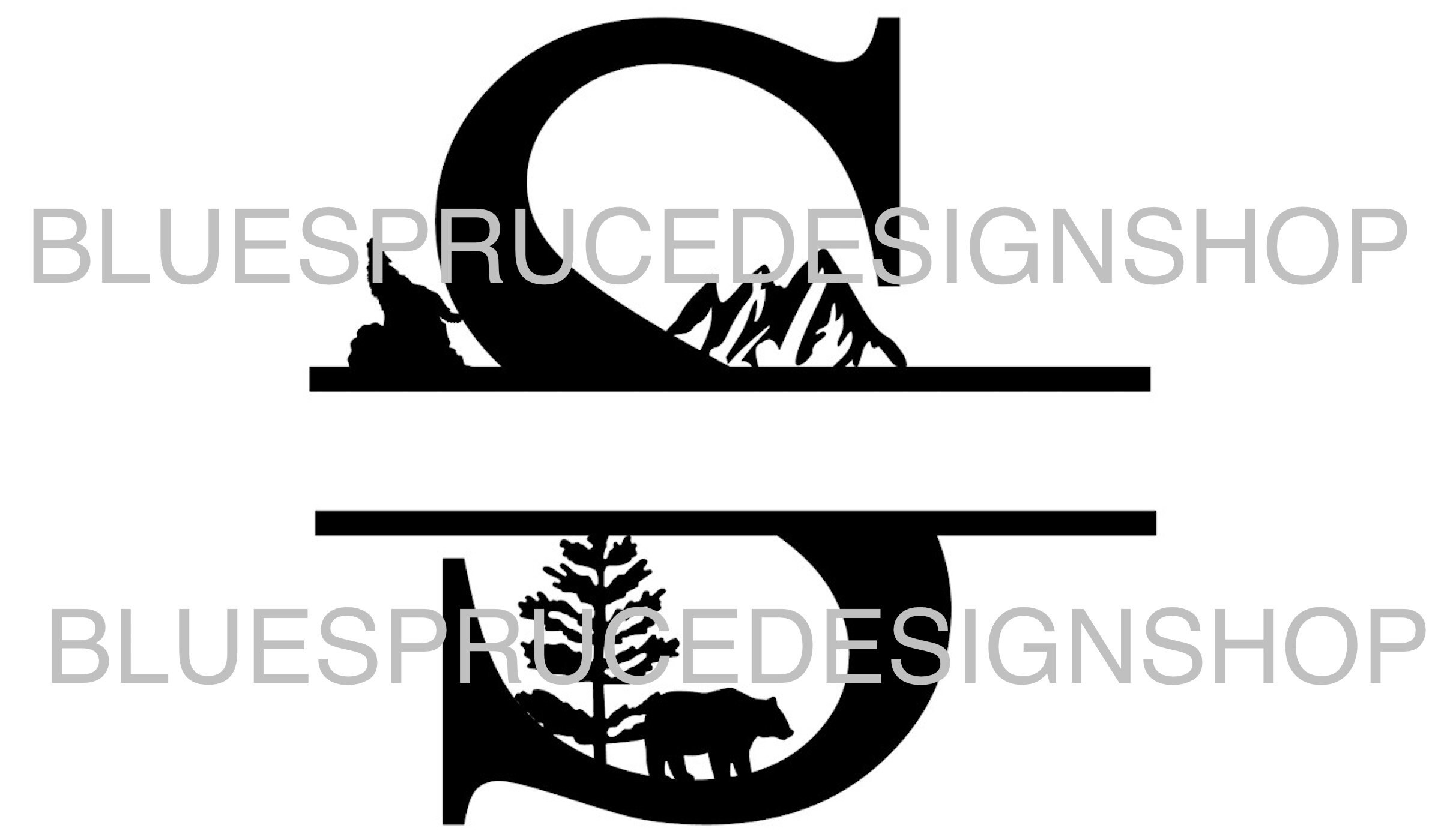 26 Letters Mountain-svg File for Mountain Theme Monogram - Etsy