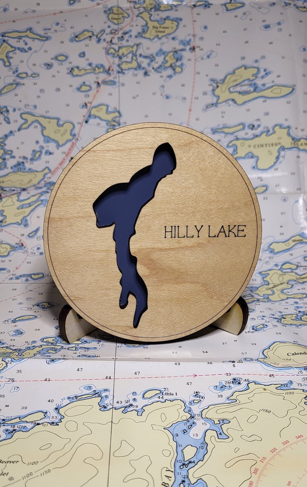 Mini Maps Hilly Lake, Kenora, ON, Mini Maps With Stands - Etsy