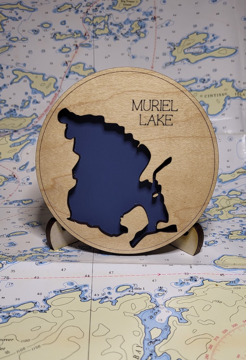 Custom Mini Maps Any Lake, Mini Maps With Stands - Etsy