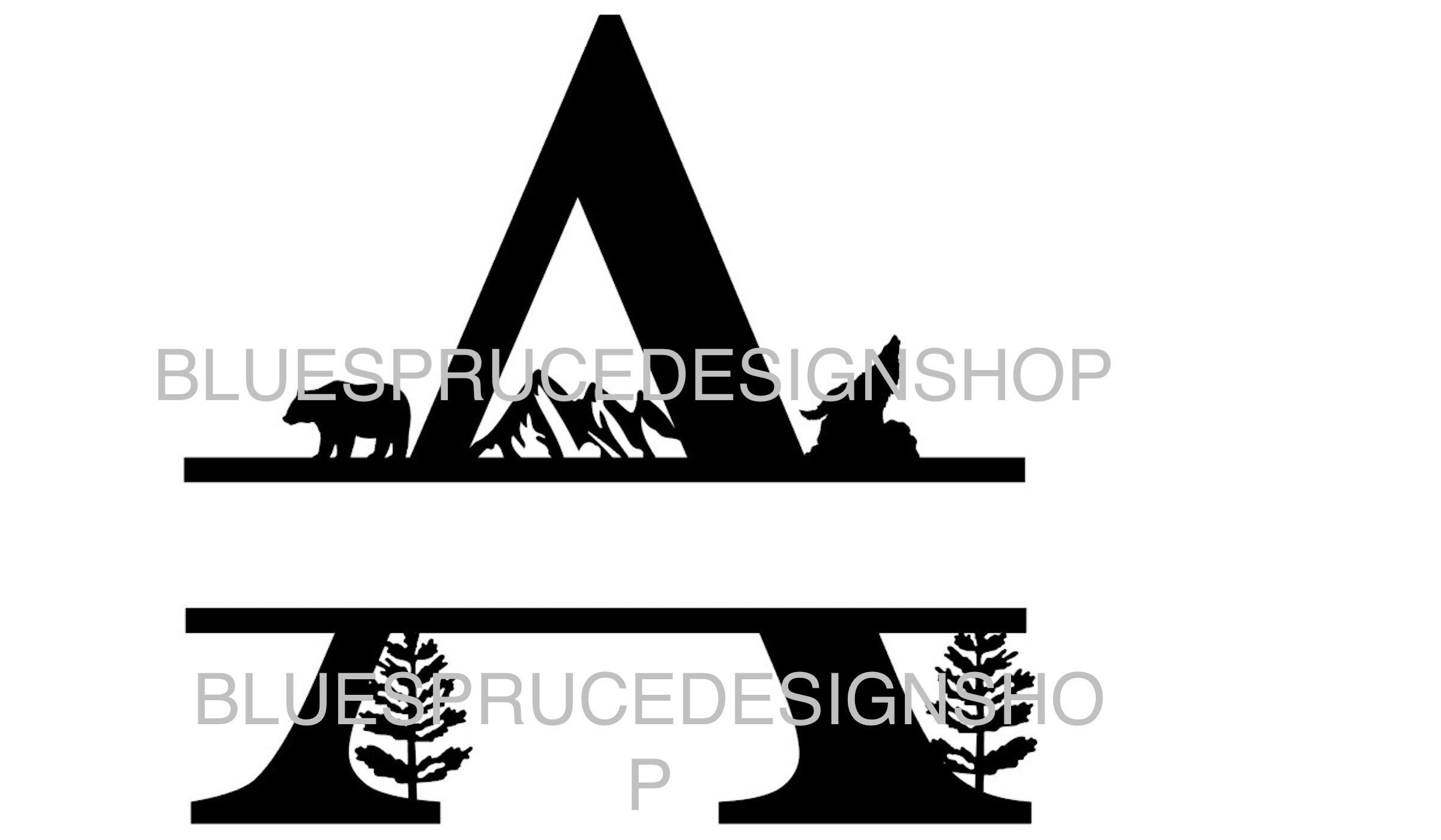 26 Letters Mountain-svg File for Mountain Theme Monogram - Etsy