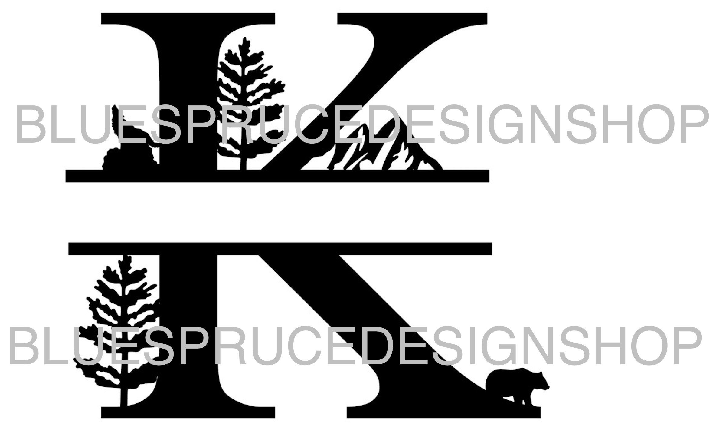 26 Letters Mountain-svg File for Mountain Theme Monogram - Etsy