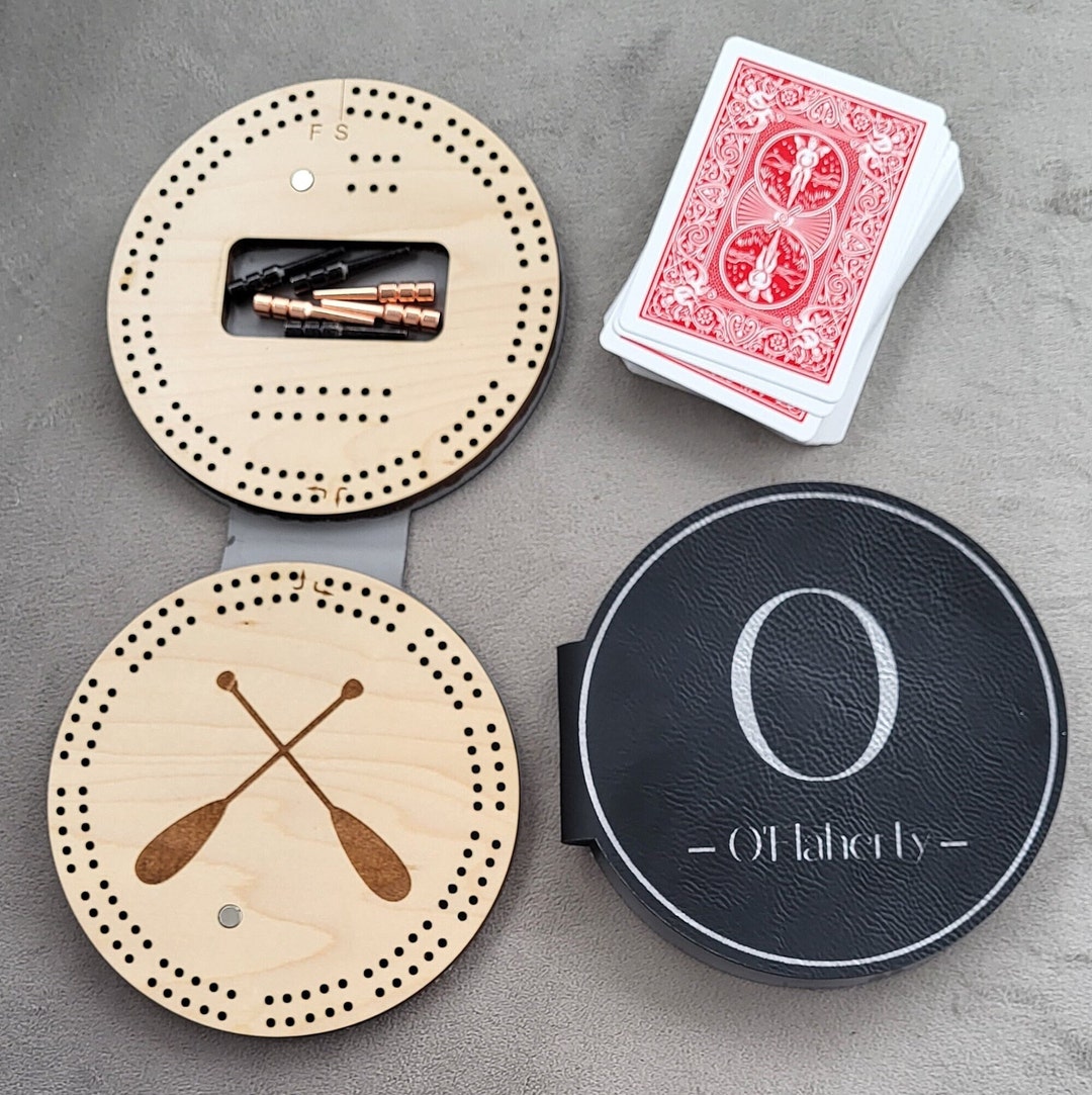 Travel Cribbage Board & Pegs / Monogram Theme/portable Cribbage ...
