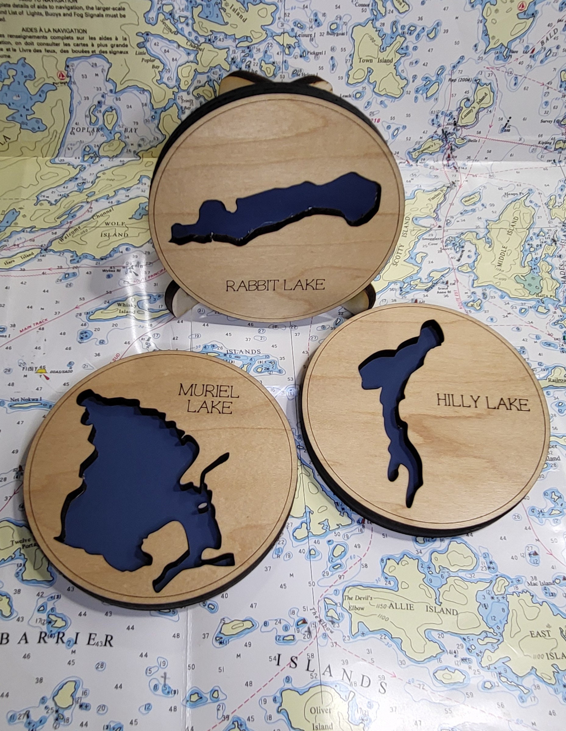 Custom Mini Maps Any Lake, Mini Maps With Stands - Etsy