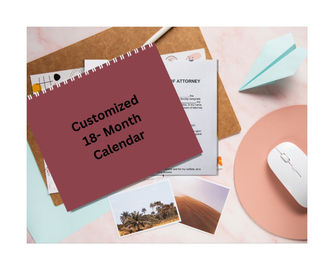 Personalized 18-month Calendar Custom Design Service for Your Special ...
