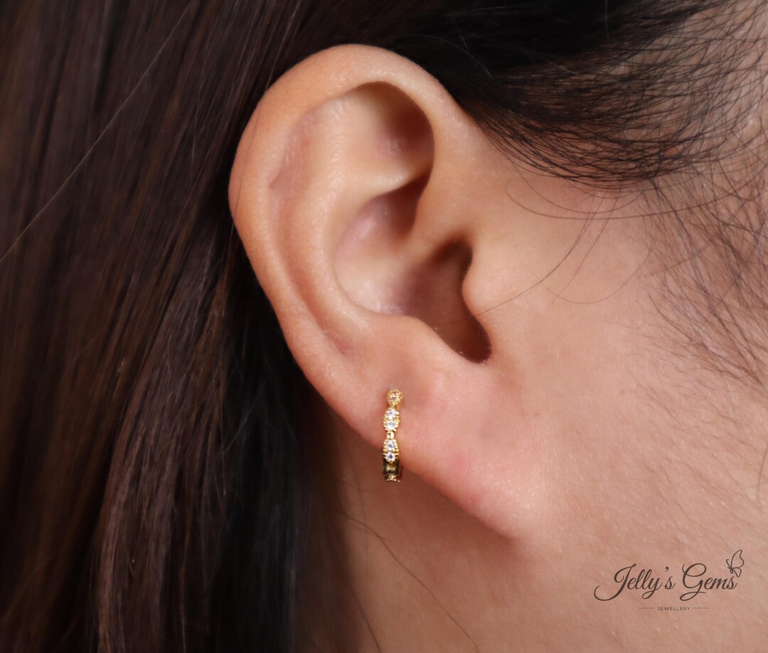 Hoop Cartilage Rook Orbital Earring Gold & Silver Clicker Lobe - Etsy