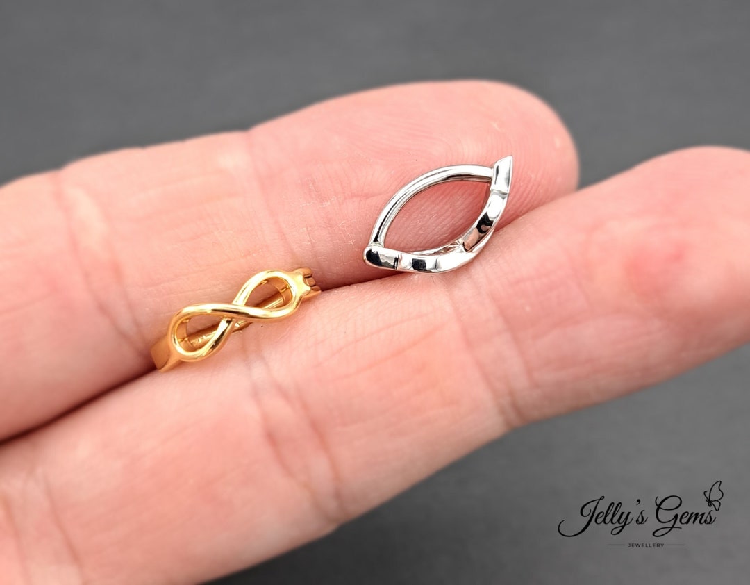 Infinity 14G Naval Belly Button Piercing Belly Ring Hinged Belly Button ...