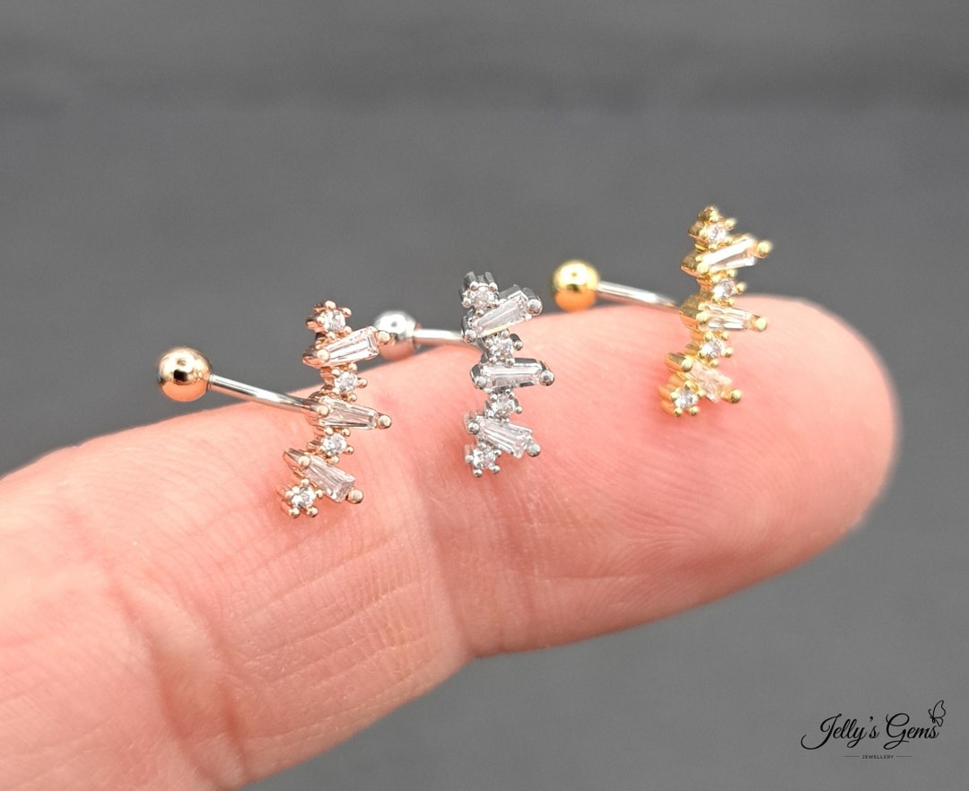 Crown 20g Curve Barbell Bar Rook Piercing Minimalist Earring Eyebrow ...