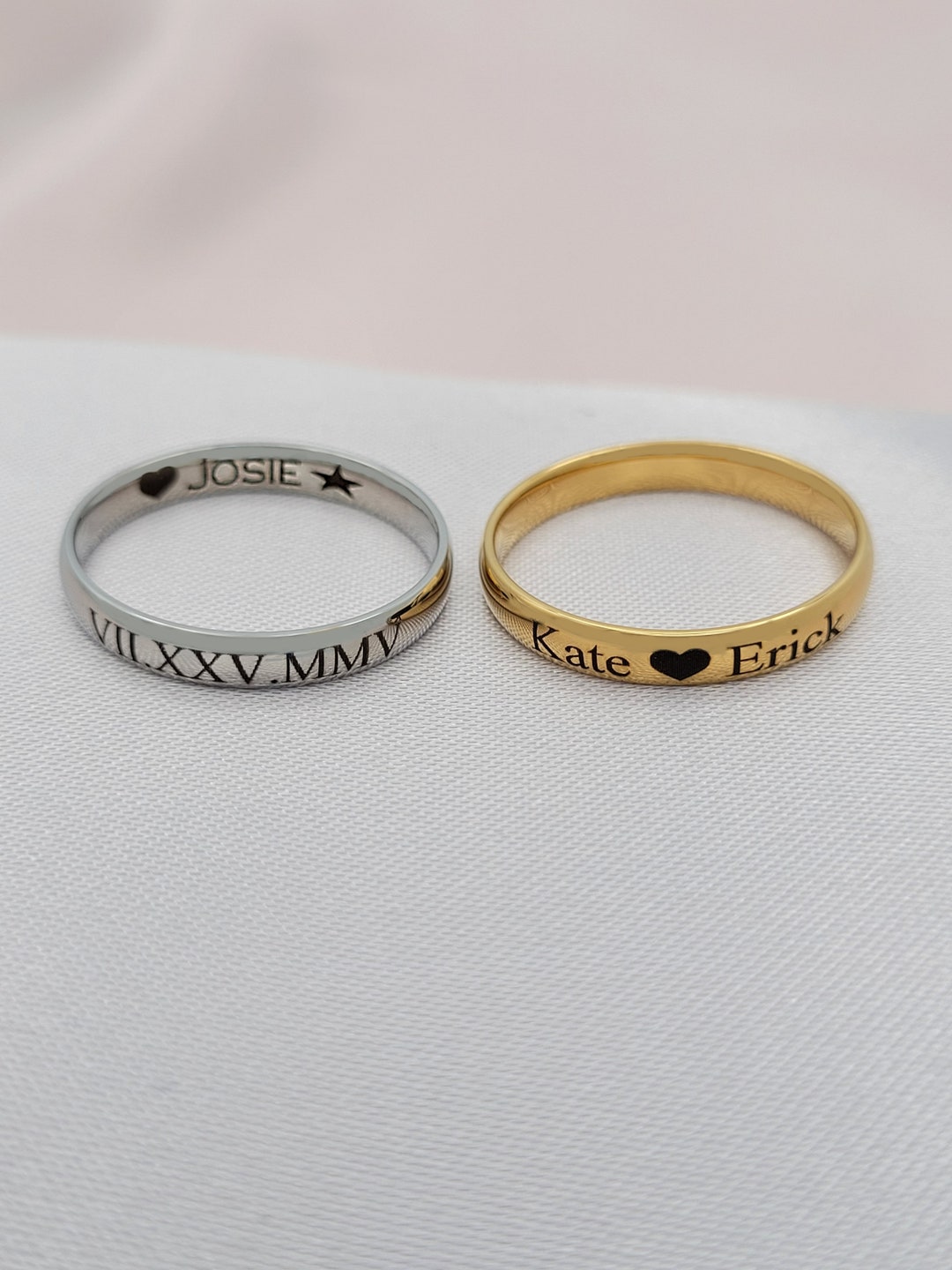 Beautiful Personalised Engraved Ring Stainless Steel Custom - Etsy