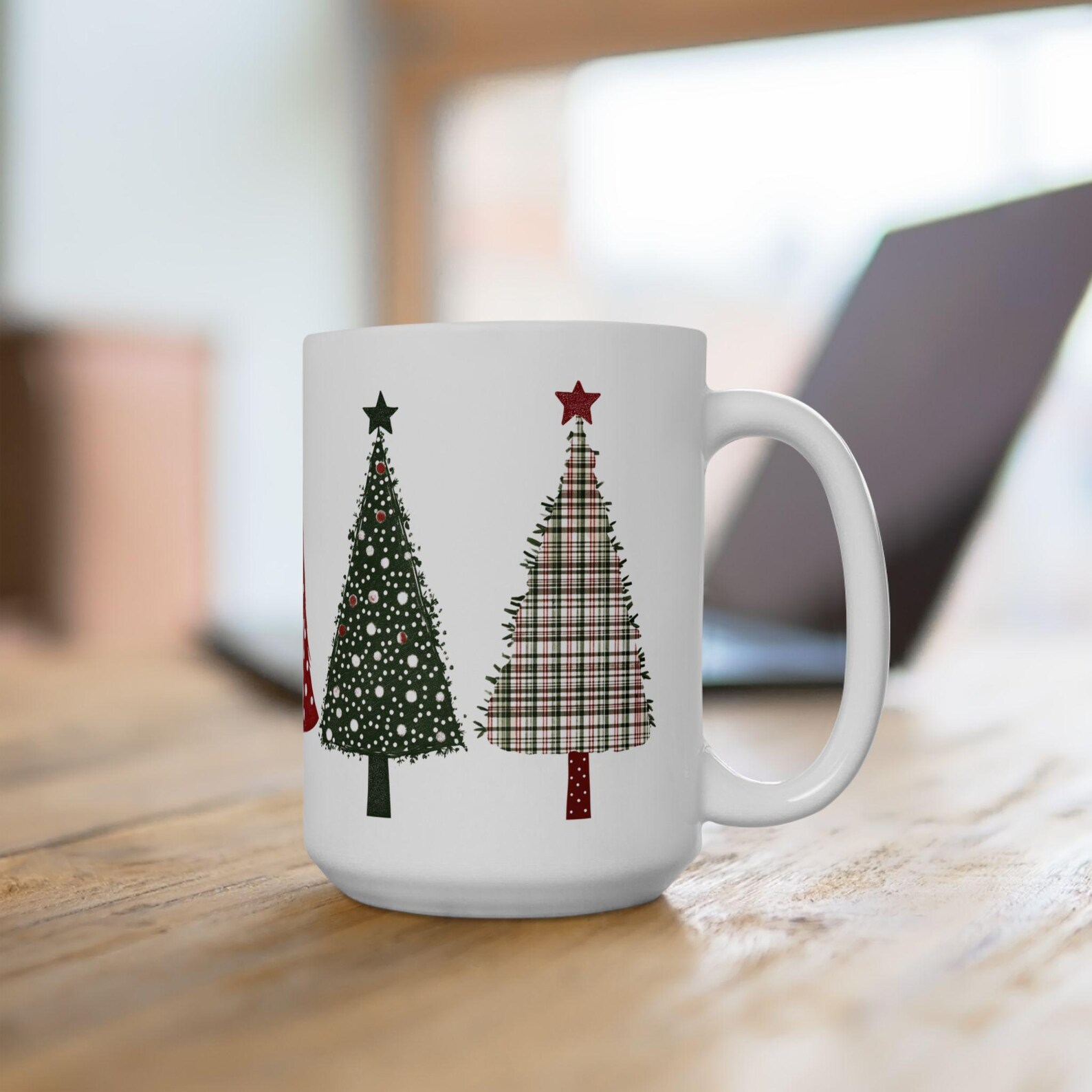 Whimsical Christmas Tree Mug, Christmas Mug, Gift for Her, Cute Holiday ...