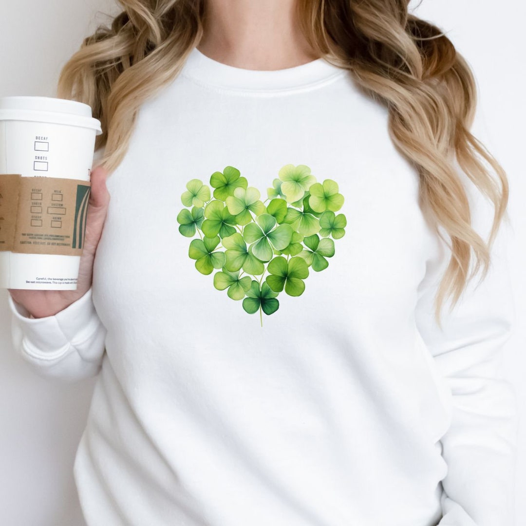 Shamrock Sweatshirt, Four Leaf Clover Sweatshirt, Clover Sweatshirt ...