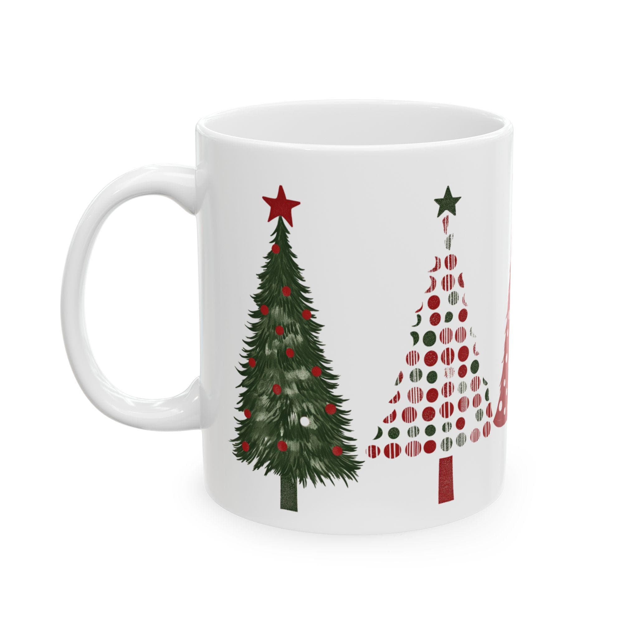 Whimsical Christmas Tree Mug, Christmas Mug, Gift for Her, Cute Holiday ...