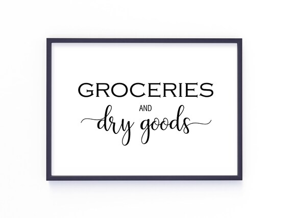 Groceries and Dry Goods Printable Art Home decor Office | Etsy