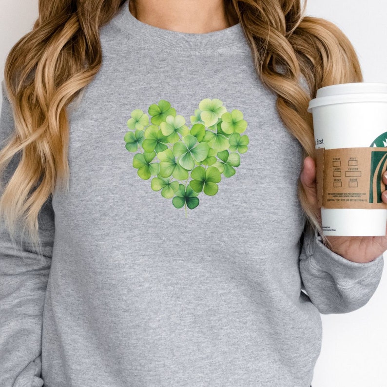 Shamrock Sweatshirt, Four Leaf Clover Sweatshirt, Clover Sweatshirt ...