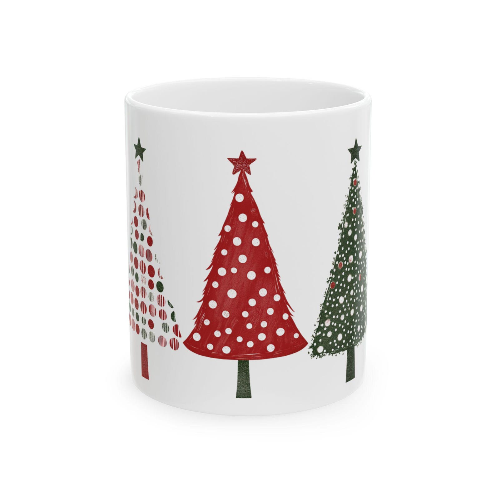 Whimsical Christmas Tree Mug, Christmas Mug, Gift for Her, Cute Holiday ...