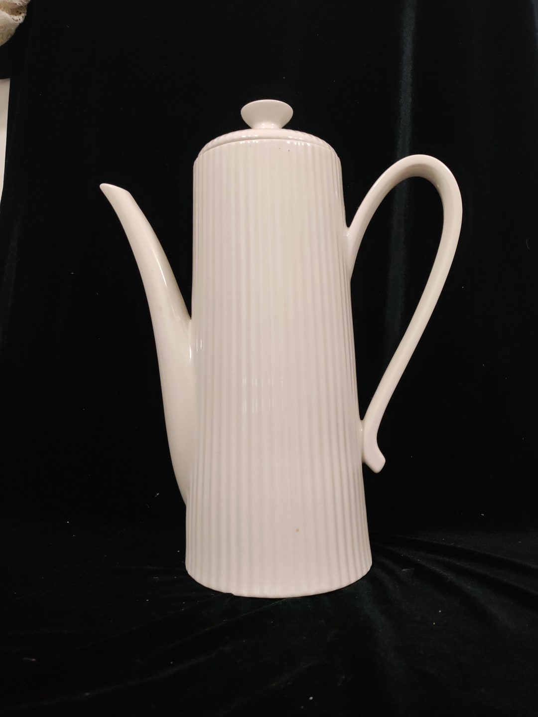 Vintage Large White Coffee Pot - Etsy
