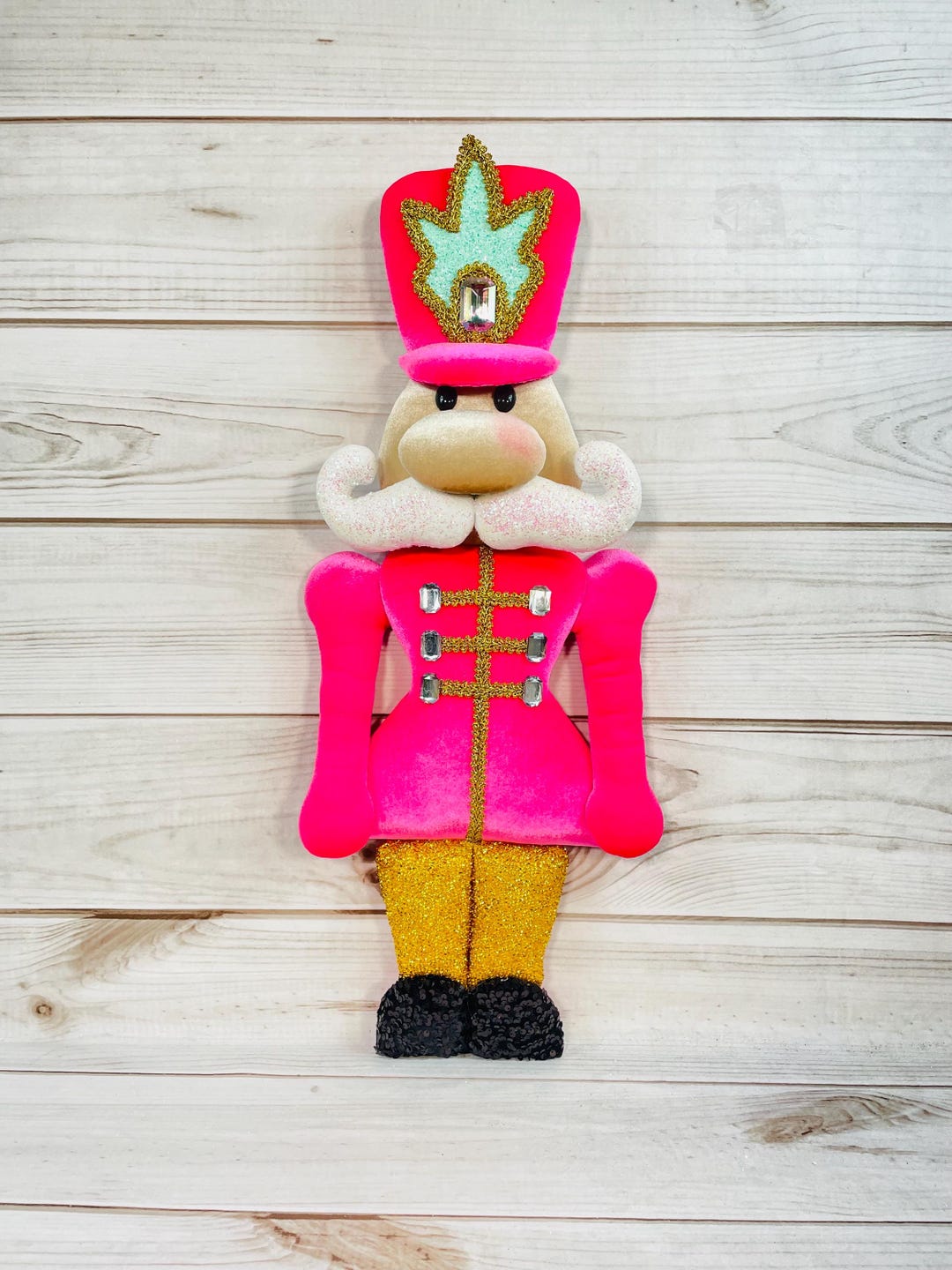 Pink Velvet Nutcracker Wreath Attachment: Handmade Christmas Decor ...