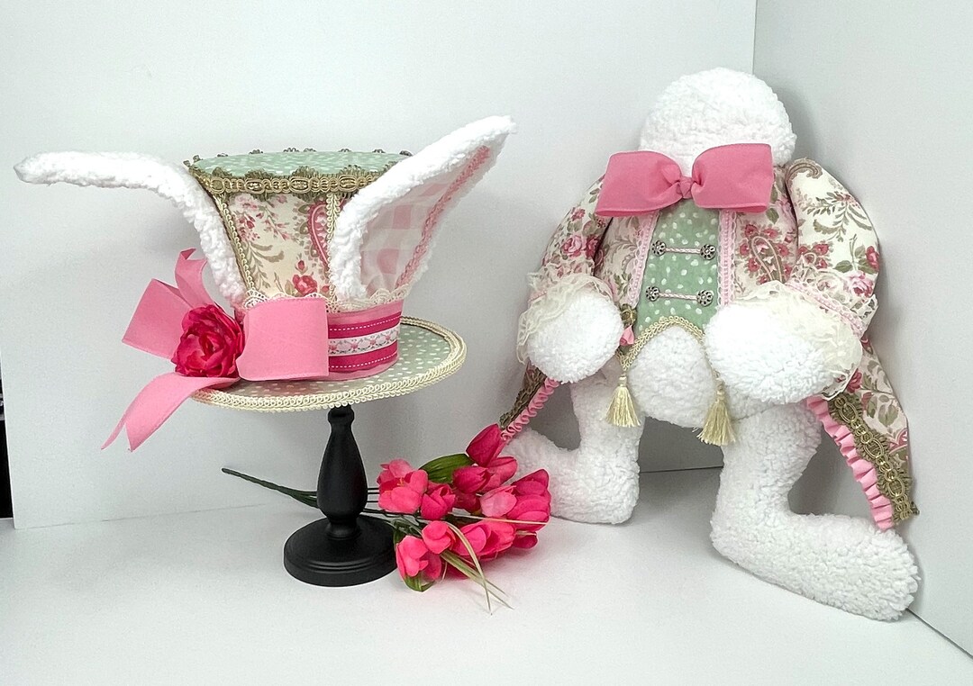 Mad Hatter Wreath Attachment, Easter Bunny Top Hat Embellishment, Mad ...